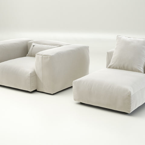 vetsak | Sofa Set 02 Medium - Suave - Pearl | Modular Sofa | 2.5 Seate ...